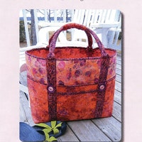 Aunties Two ROCKPORT TOTES Pattern, 1 Yd of Fabric, Whole Cloth Version ...