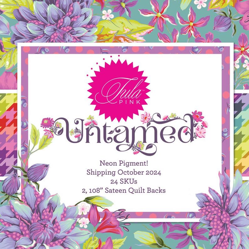 Tula Pink, Quilt Back, Untamed, Hello Dahlia Wide, Color Lunar, QBTP017 ...