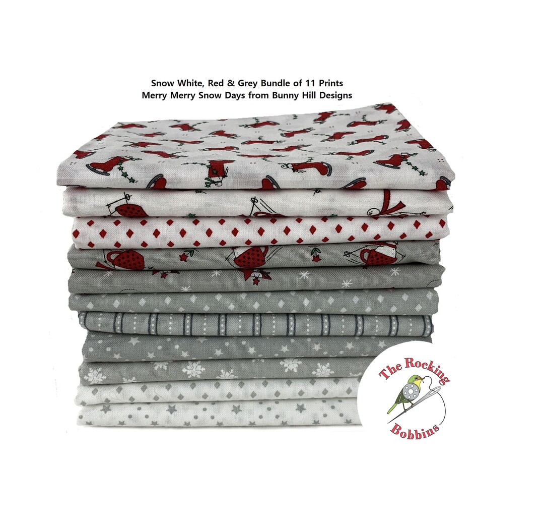 Merry Merry Snow Days, Red, White & Grey Bundle of 11 Pre-cut Prints ...