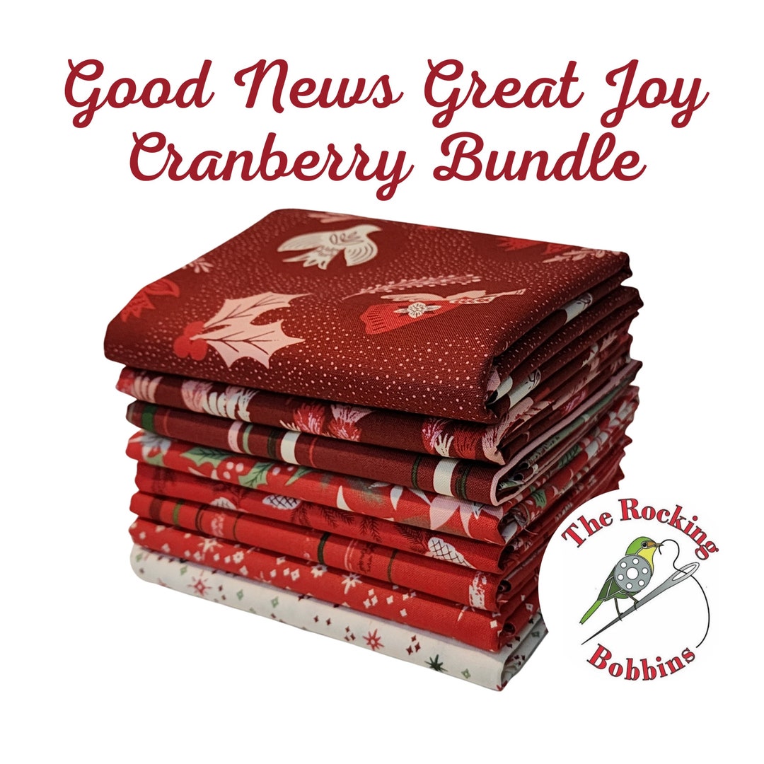Good News Great Joy, Cranberry Bundle of 8 Pre-cut Prints, by Fancy ...