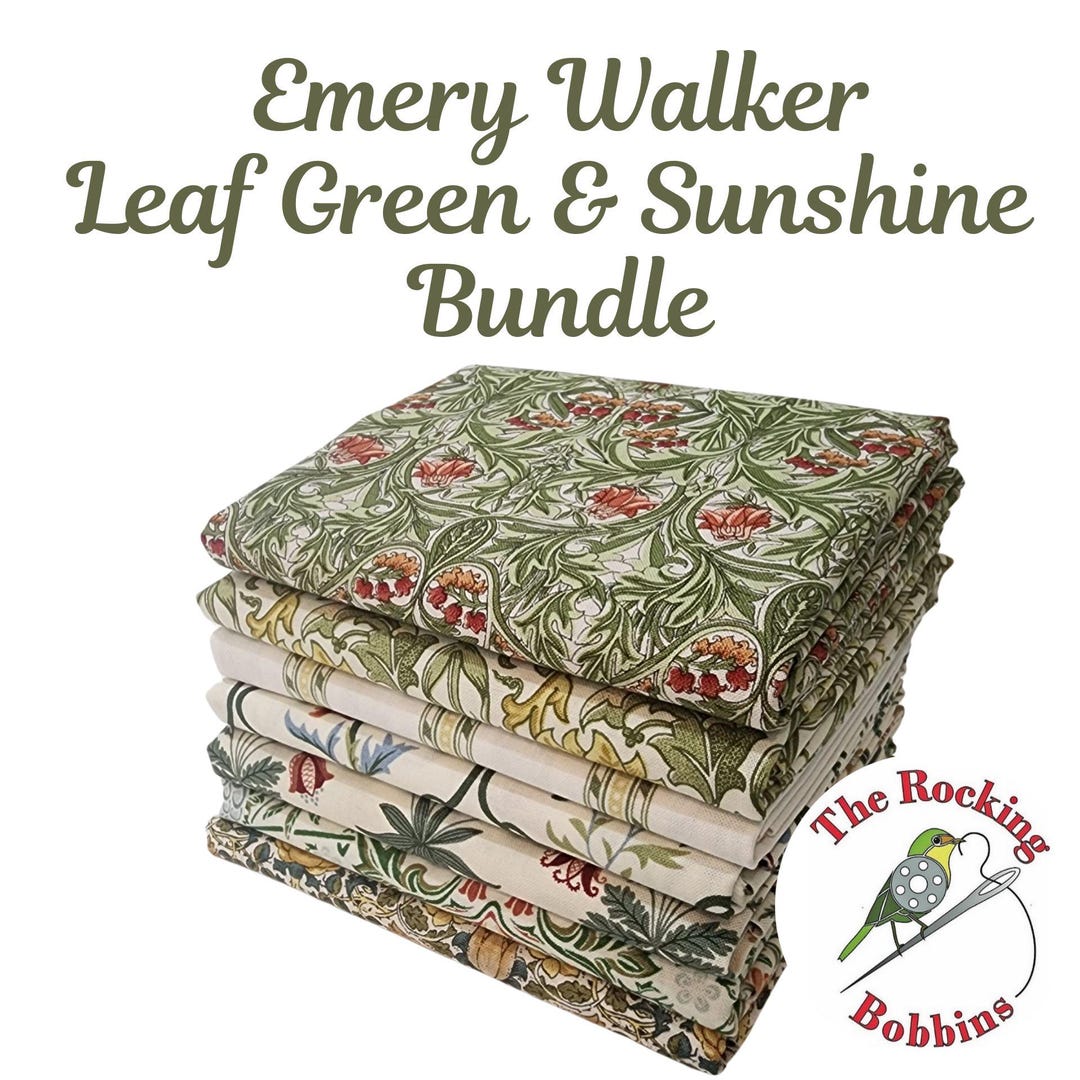 Emery Walker, Leaf Green and Sunflower Bundle of 7 Prints From Morris ...