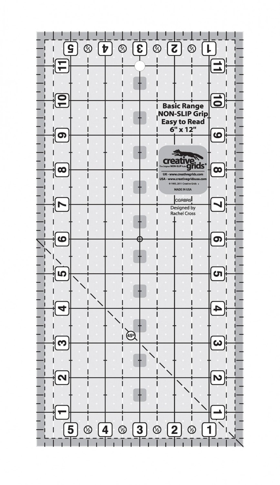Ruler, Creative Grids, Basic Range, 6 X 12, Turn-a-round, Non-slip ...