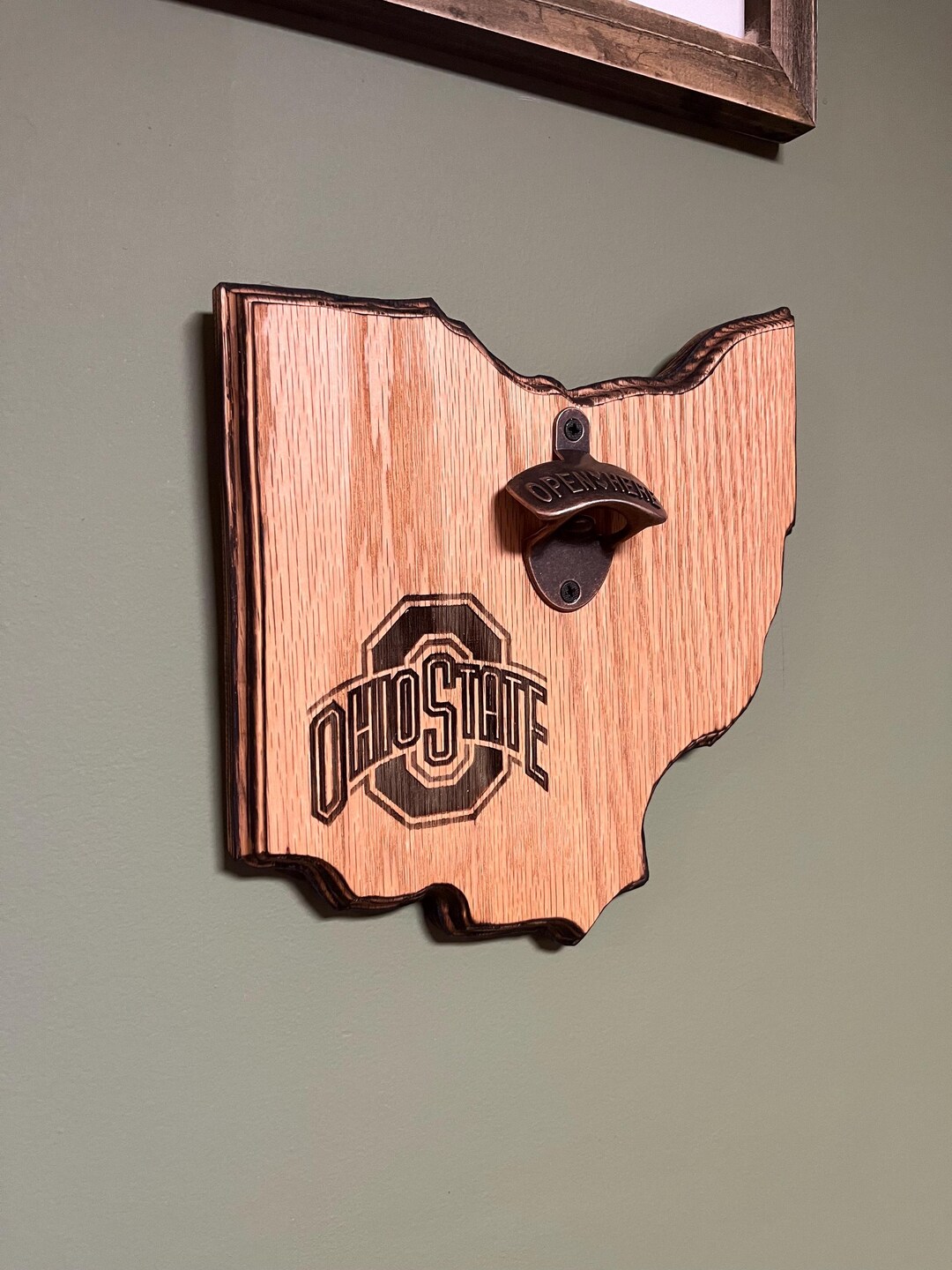 Ohio State Wall Bottle Opener Custom Engraved Brunt, Mancave, Bar ...