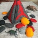 Felt Volcano Set Pretend Play Felt Play Set Adventure - Etsy