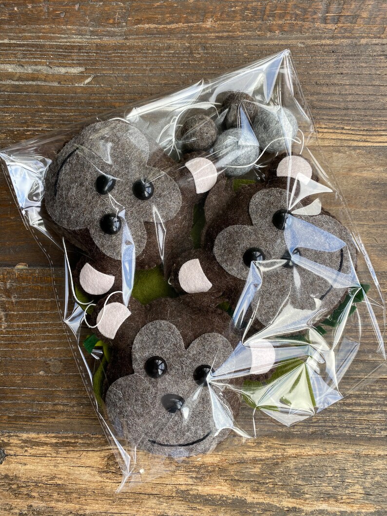 Wool Felt Monkey Garland, Safari Jungle Decor - Etsy