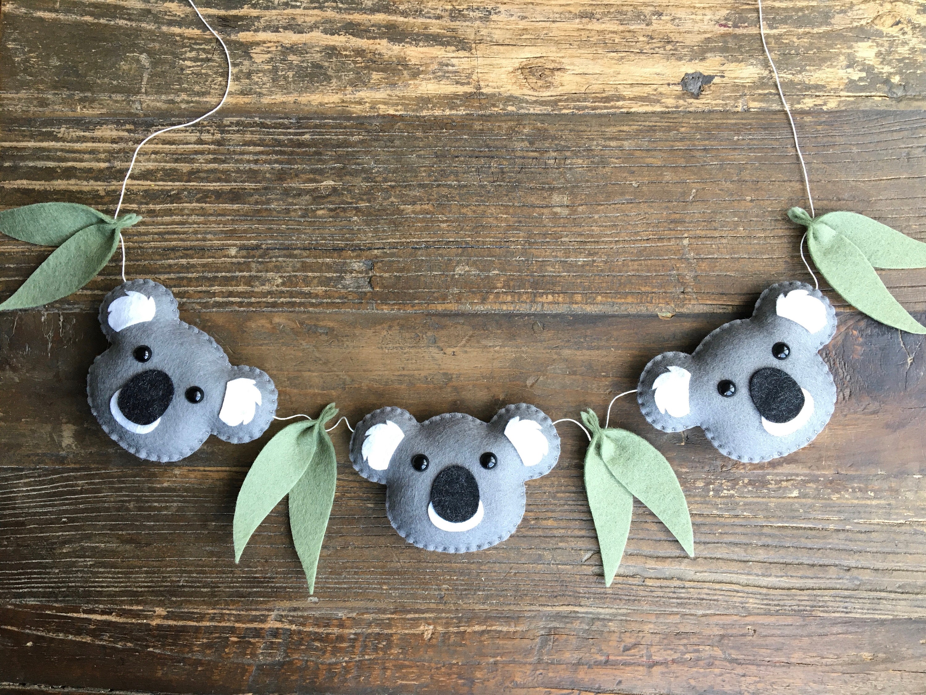 Koala Garland 100% Wool Felt Baby Bunting Nursery Decor - Etsy