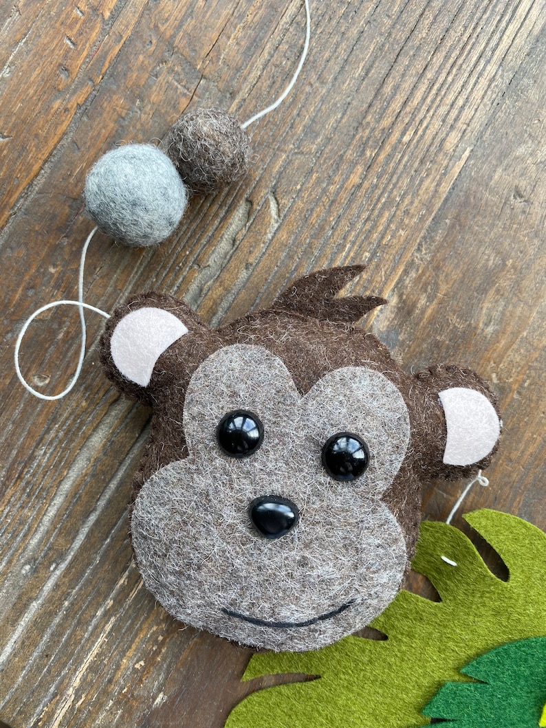 Wool Felt Monkey Garland, Safari Jungle Decor - Etsy