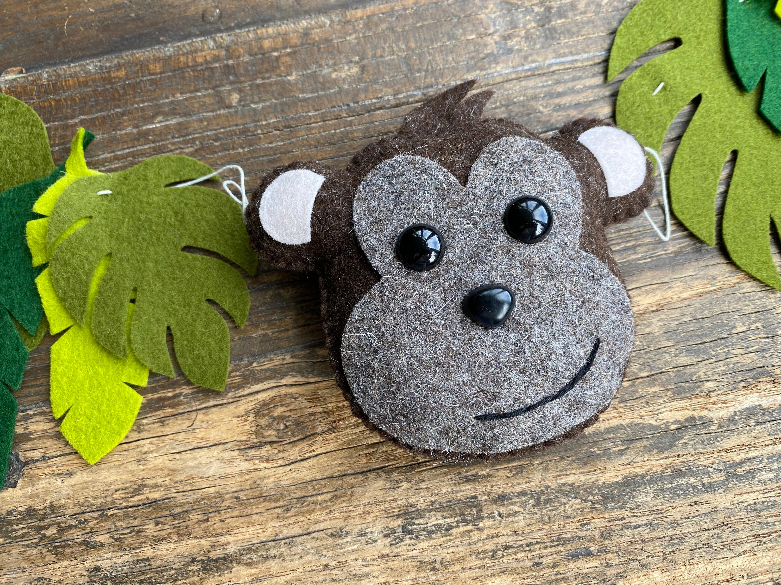 Wool Felt Monkey Garland, Safari Jungle Decor - Etsy