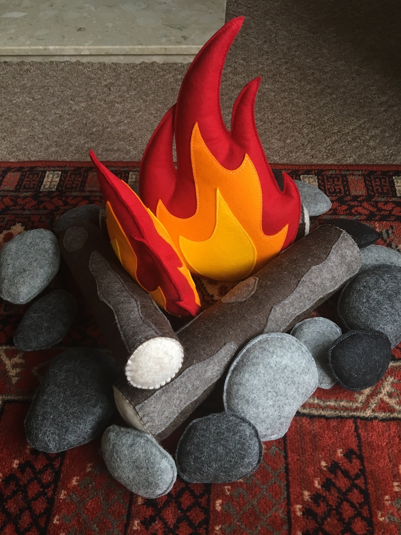 Felt Campfire Set Pretend Play Adventure Nursery Wool Felt - Etsy