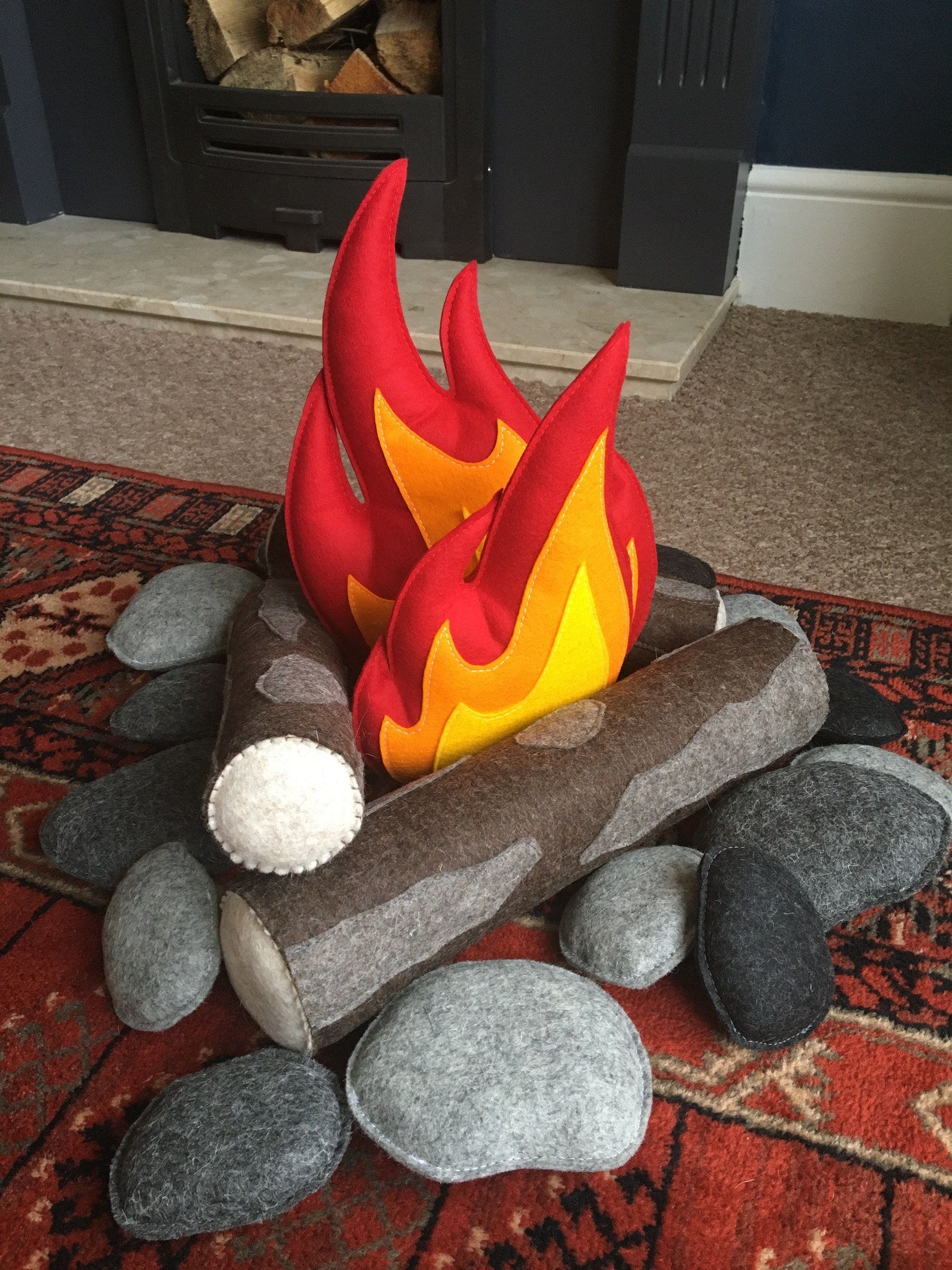 Felt Campfire Set Pretend Play Adventure Nursery Wool Felt - Etsy