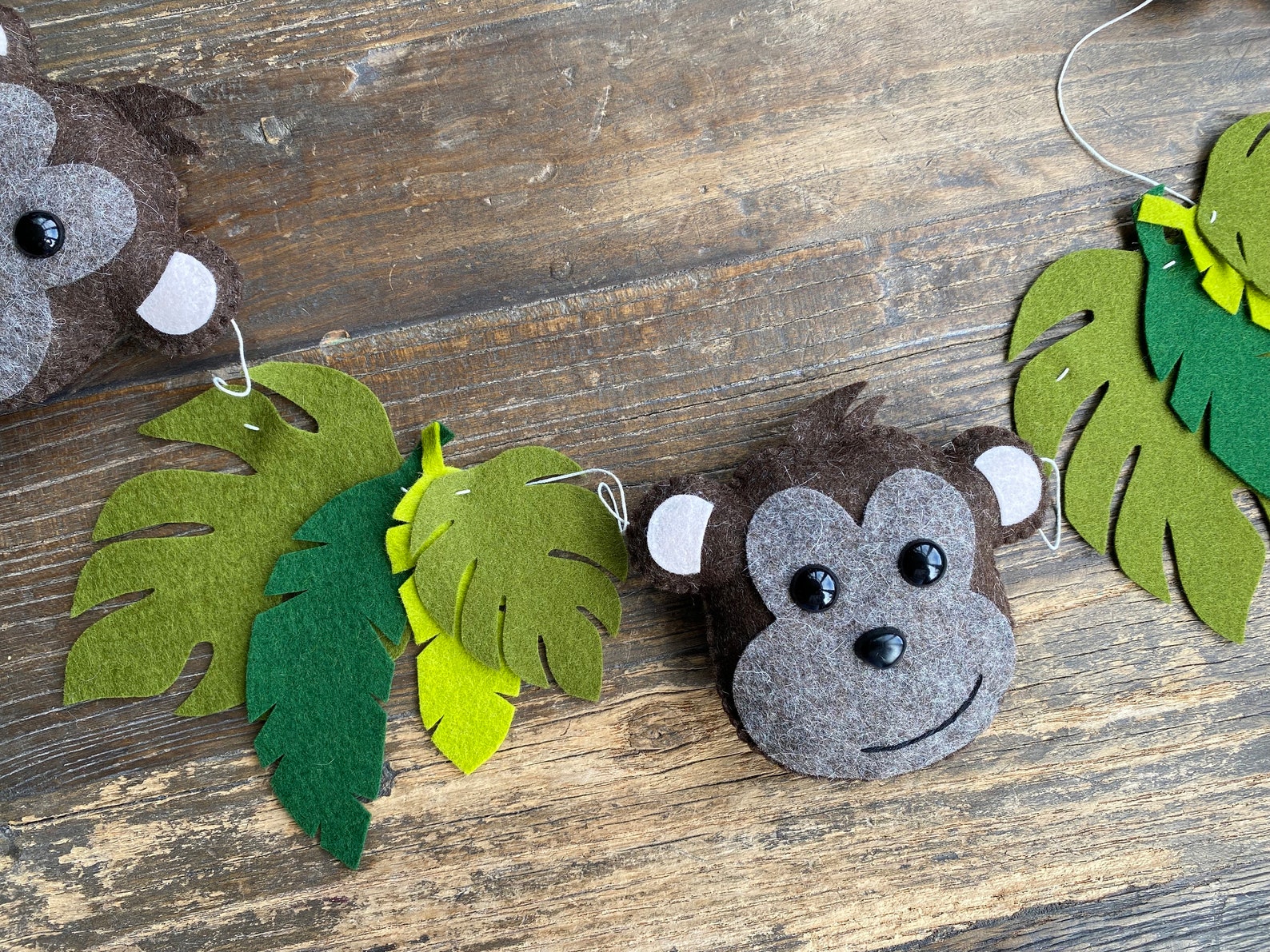 Wool Felt Monkey Garland, Safari Jungle Decor - Etsy