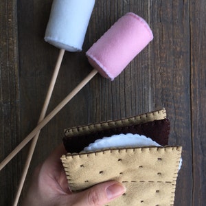 Campfire Marshmallows & Smores, Felt Toys, Pretend Play, Camping Set ...