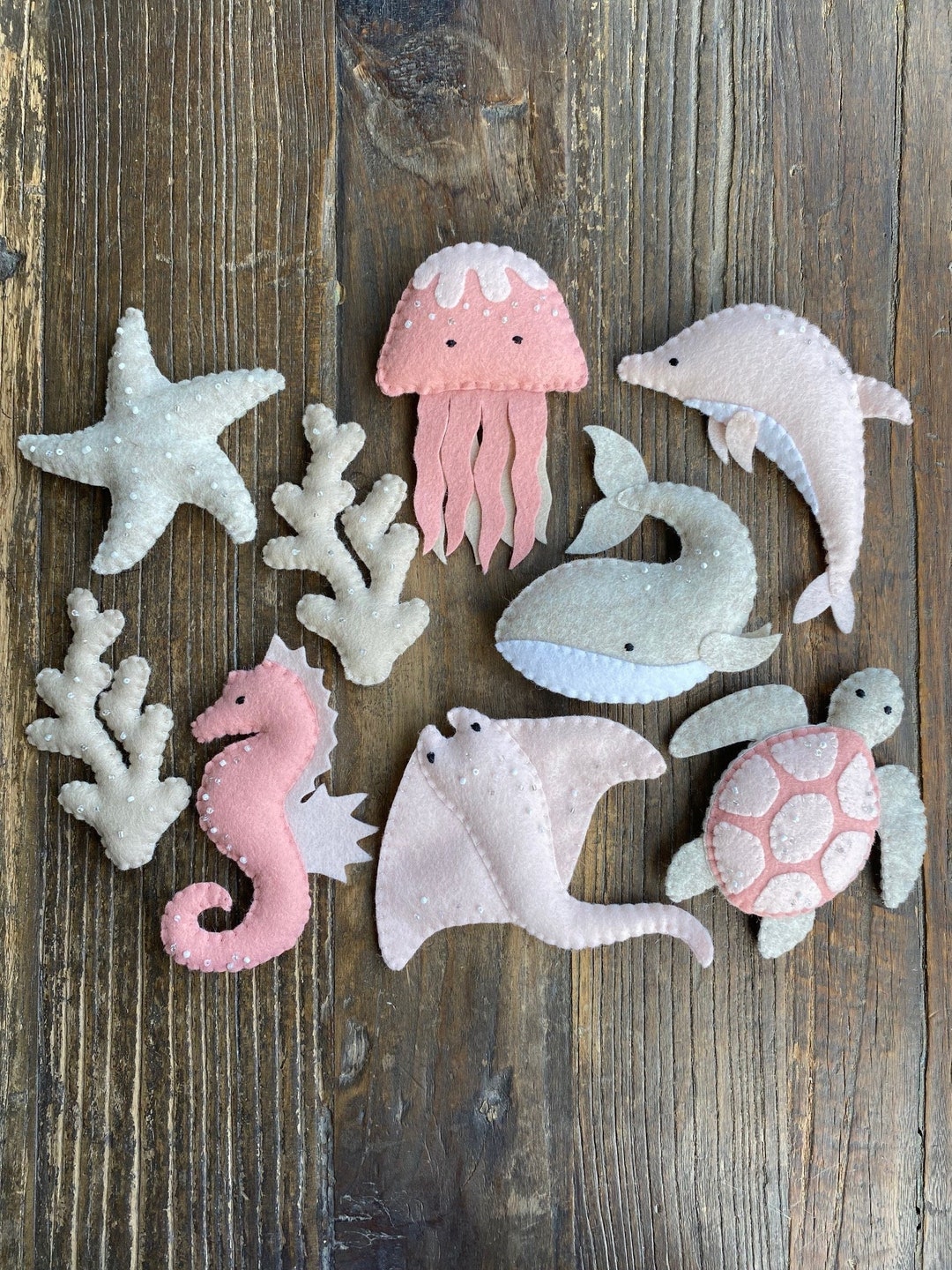 Under the Sea Garland, Wool Felt, Baby Girl Bunting, Ocean Nursery ...