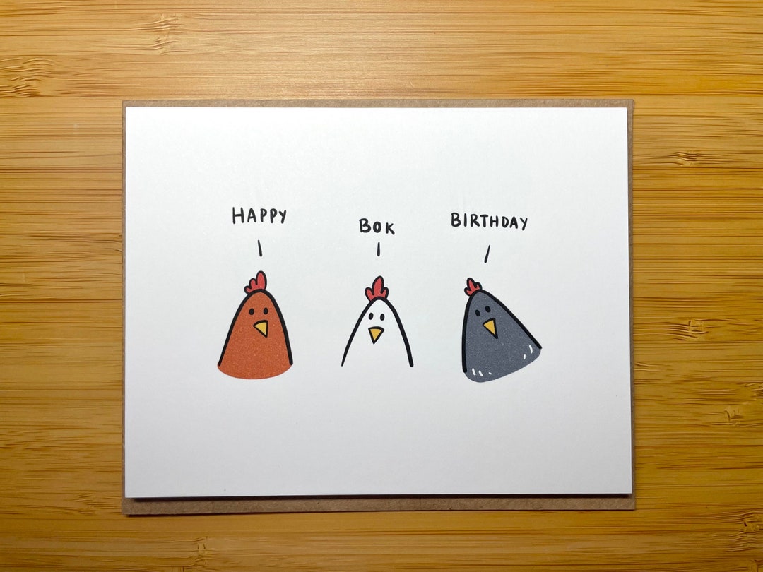 Happy Birthday Chicken Greeting Card - Etsy