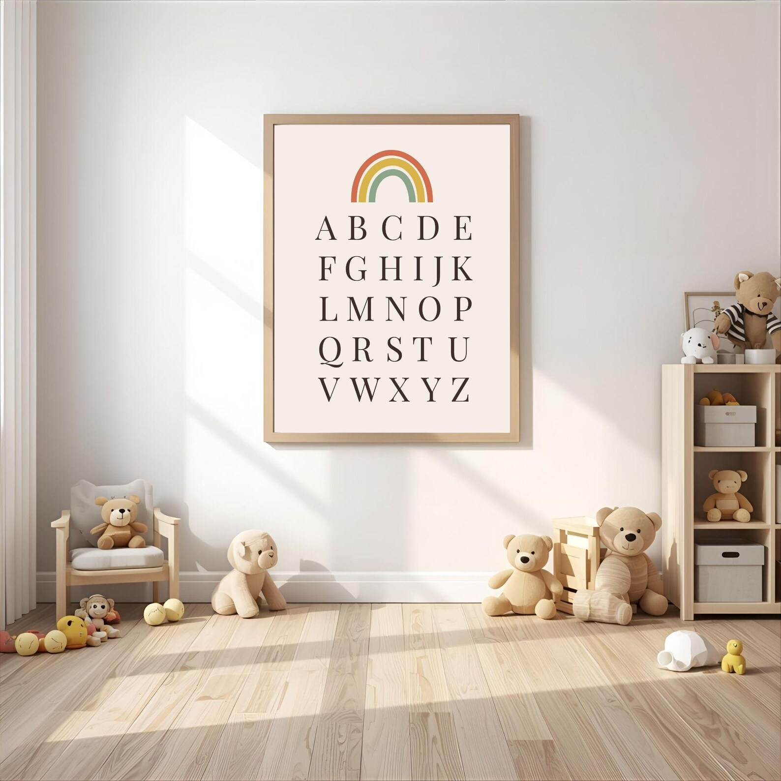 Boho Rainbow Alphabet Nursery Print: Educational ABC Poster (digital ...