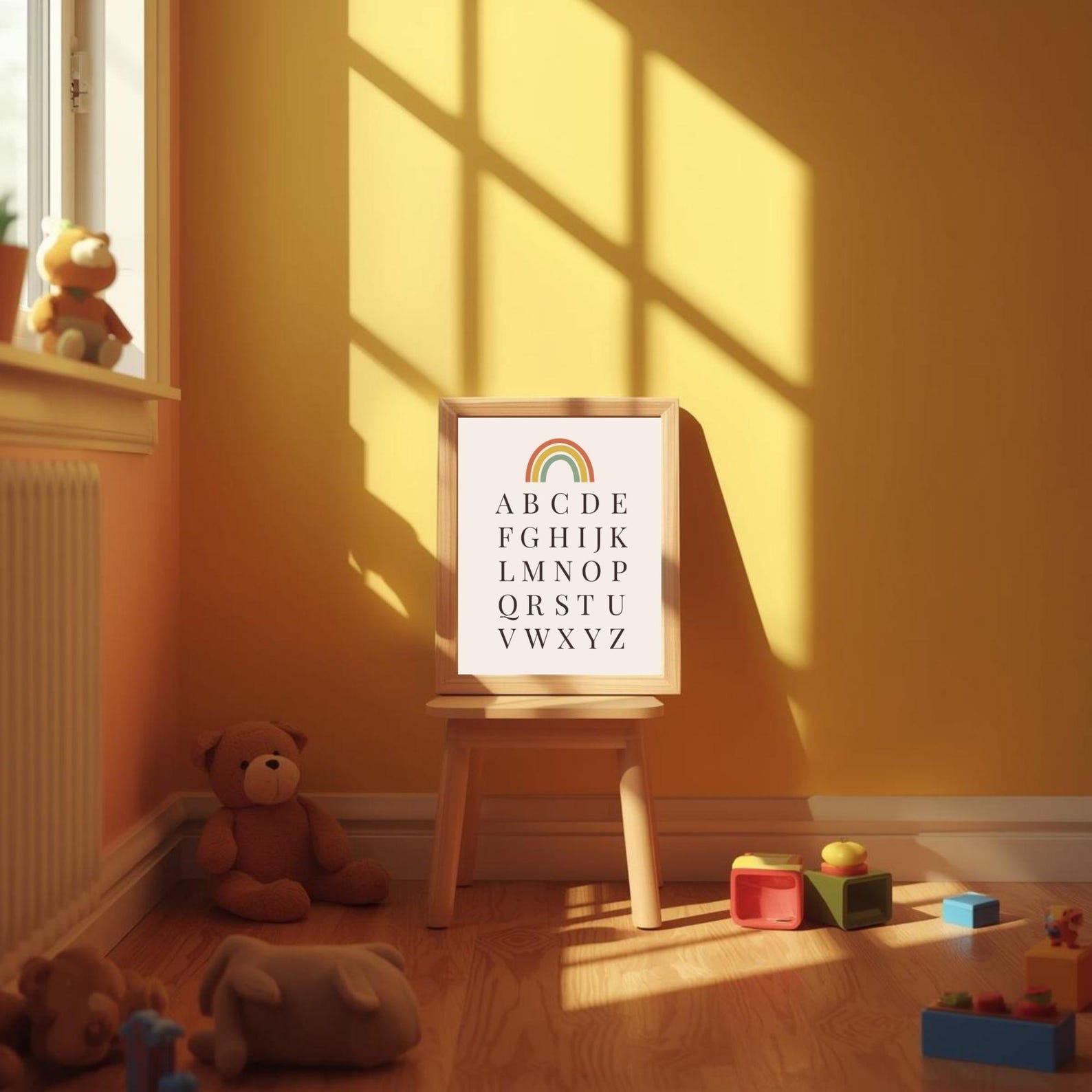 Boho Rainbow Alphabet Nursery Print: Educational ABC Poster (digital ...