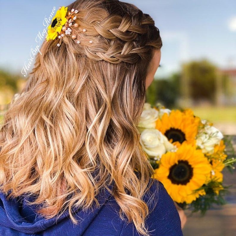 Sunflower Hair Comb Gold Sunflower Headpiece Sunflower Hair - Etsy