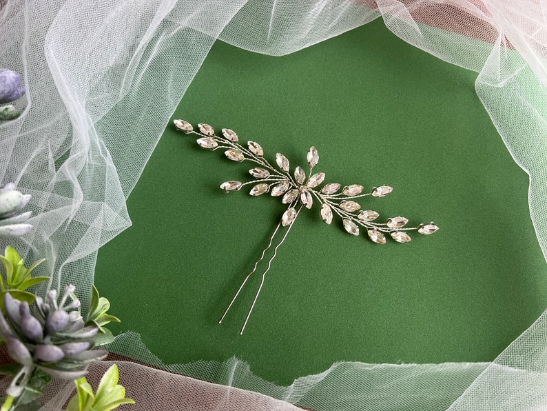 Crystal Bridal Hair Pins Rose Gold Bridal Hair Piece Wedding Etsy