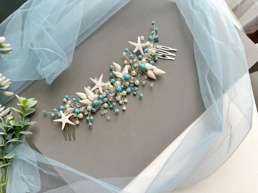 Beach Headpiece Beach Wedding Hair Accessories Seashell Crown Wedding ...