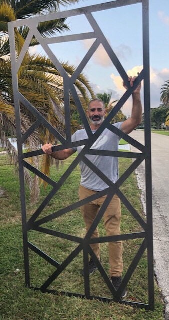 Custom Steel Room Divider: Geometric Metal Screen Panel - Etsy