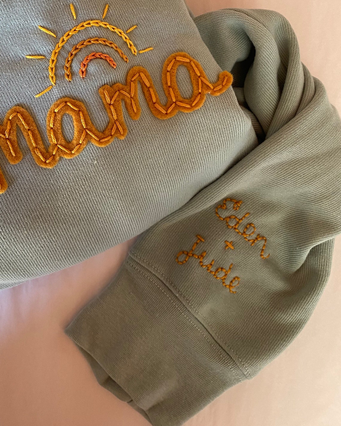 NAME ADD ON Sleeve Hand Embroidered Names - Etsy