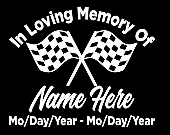 In Loving Memory of CHECKERED FLAG Racing Decal Window Sticker ...