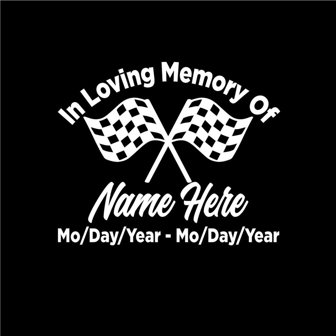 In Loving Memory of CHECKERED FLAG Racing Decal Window Sticker ...