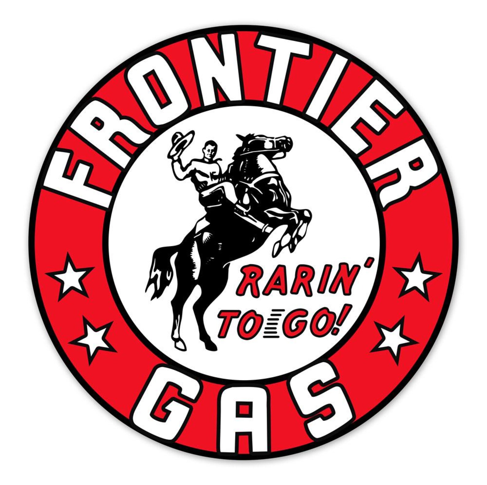 Frontier Gas Rarin' to Go Gas Station Pump Sticker Decal Hot Rod ...