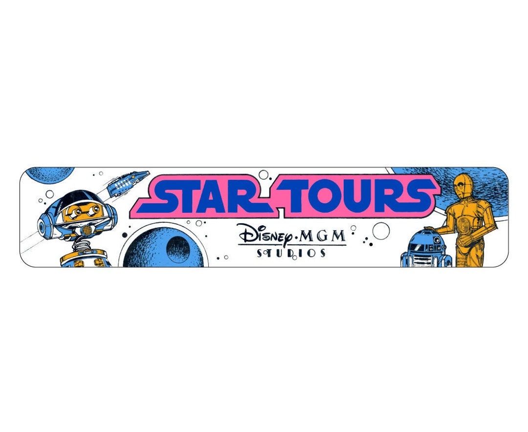 Star Tours Bumper Sticker Reproduction C3P0 R2D2 Captain RX-24 Rex MGM ...