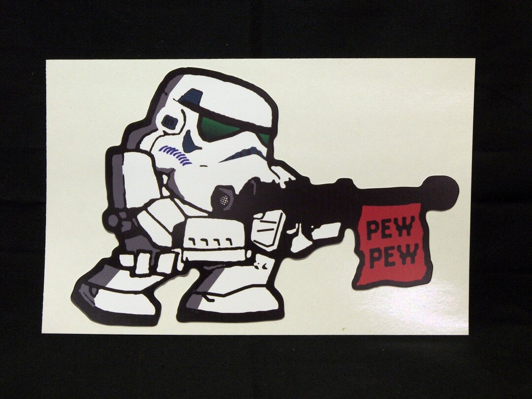 Star Trooper Wars Pew! Pew! Decal Stormtrooper PEW! PEW! Sticker - Etsy
