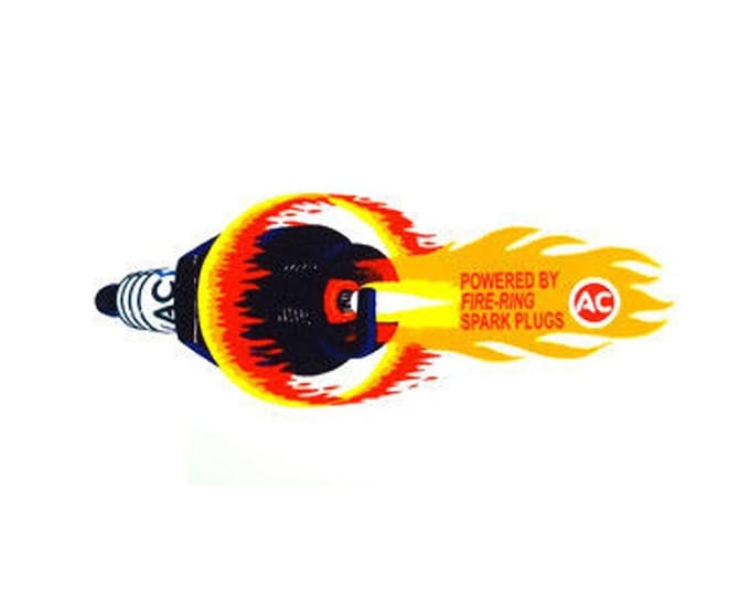 AC Spark Plugs Drag Race Hot Rat Rod Vintage Full Color Vinyl Bumper ...