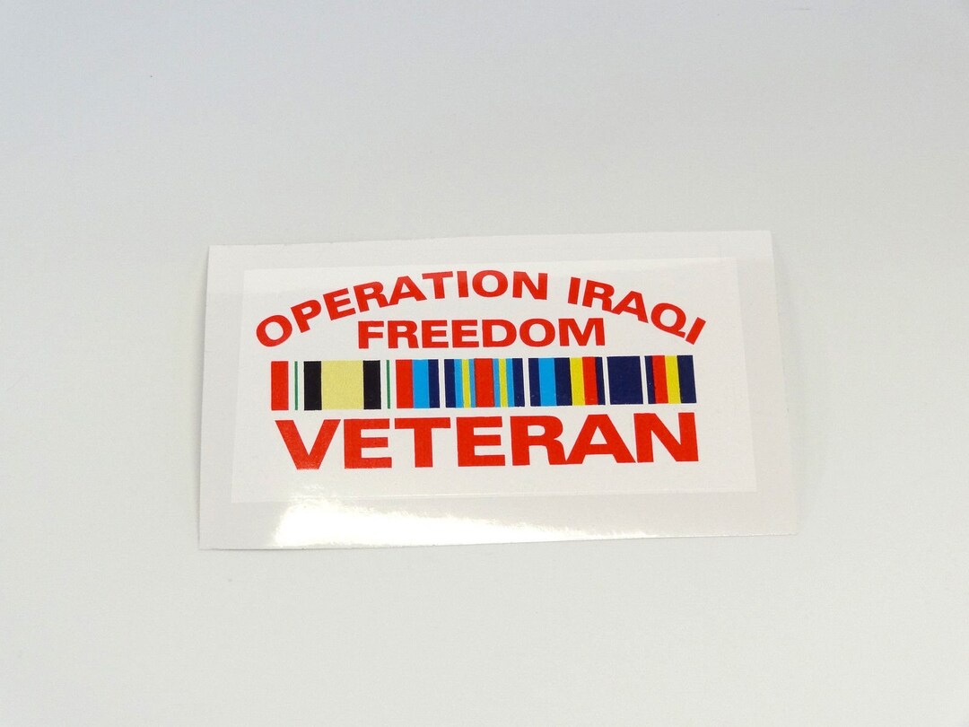 Operation Iraqi Freedom Veteran Bumper Sticker Decal US Armed Forces ...