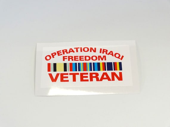 Operation Iraqi Freedom Veteran Bumper Sticker Decal Army Navy | Etsy
