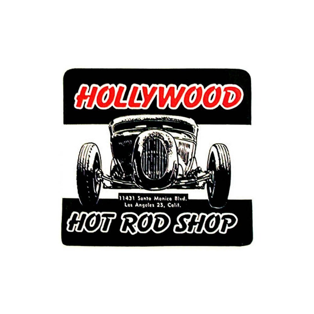 Hollywood Hot Rod Shop Drag Race Hot Rod Vintage Look Full Color Vinyl ...