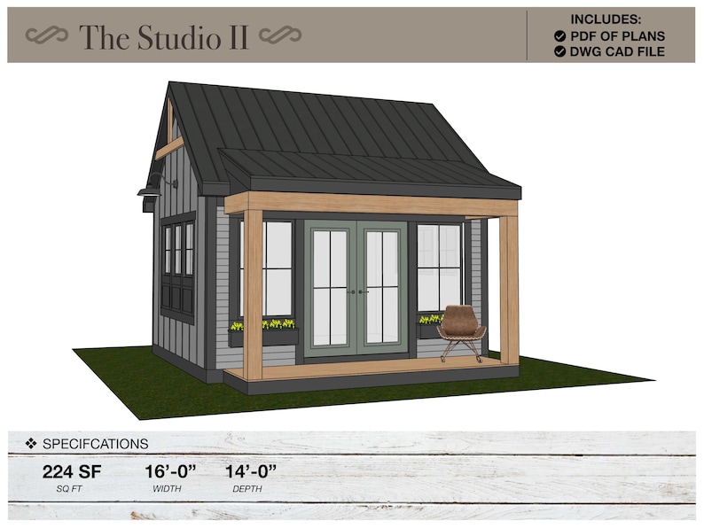 224 SQ FT, 16' X 14', Casita, Studio, She Den, Man Cave, Bungie, Art ...