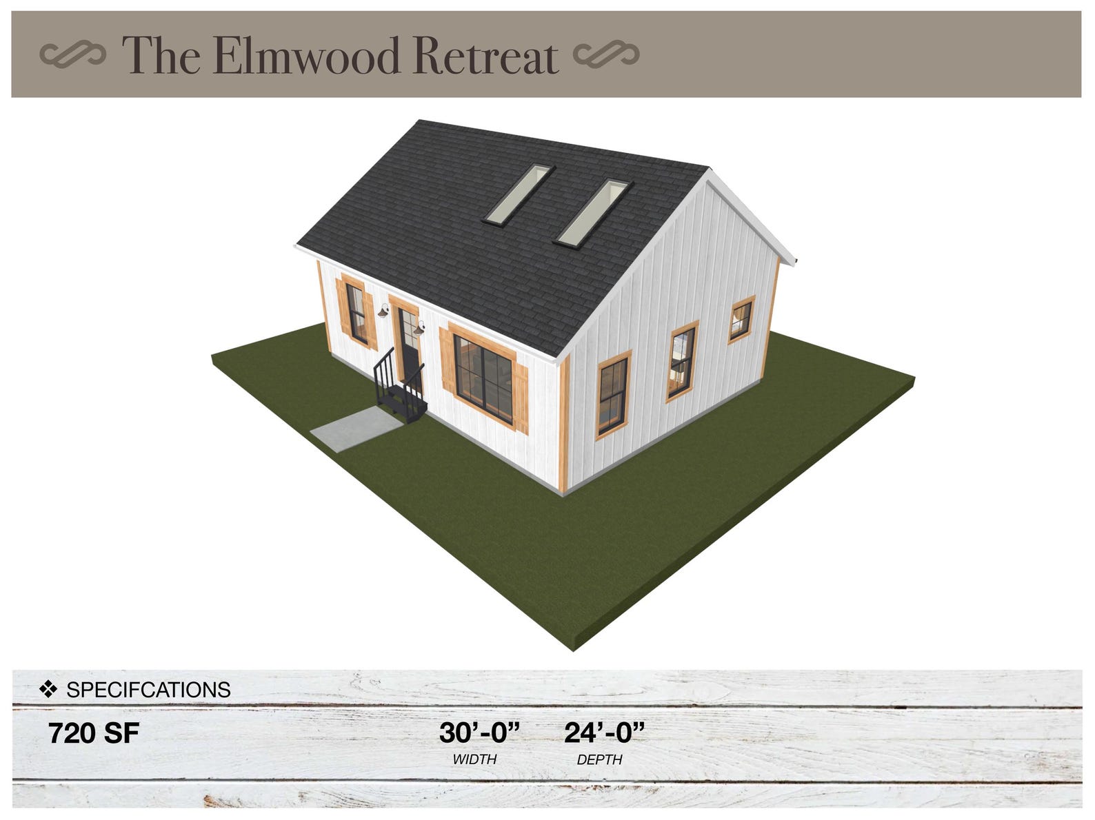 Modern Farmhouse Tiny House Plans: 720 Sq Ft Cottage (digital Download ...