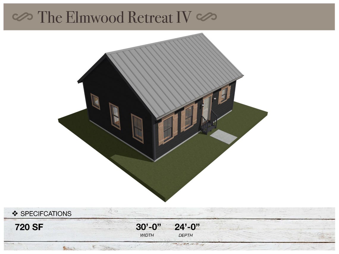720 SQ FT Tiny House, 30'-0" X 24'-0", Cottage, Floor Plans, Modern ...
