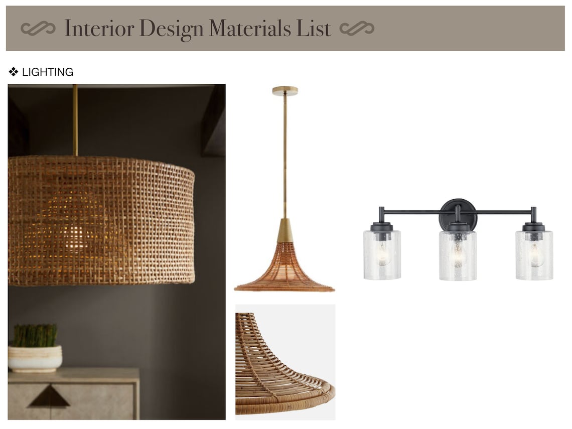 Materials List Template, Mood Board, Interior Design List, Kitchen ...