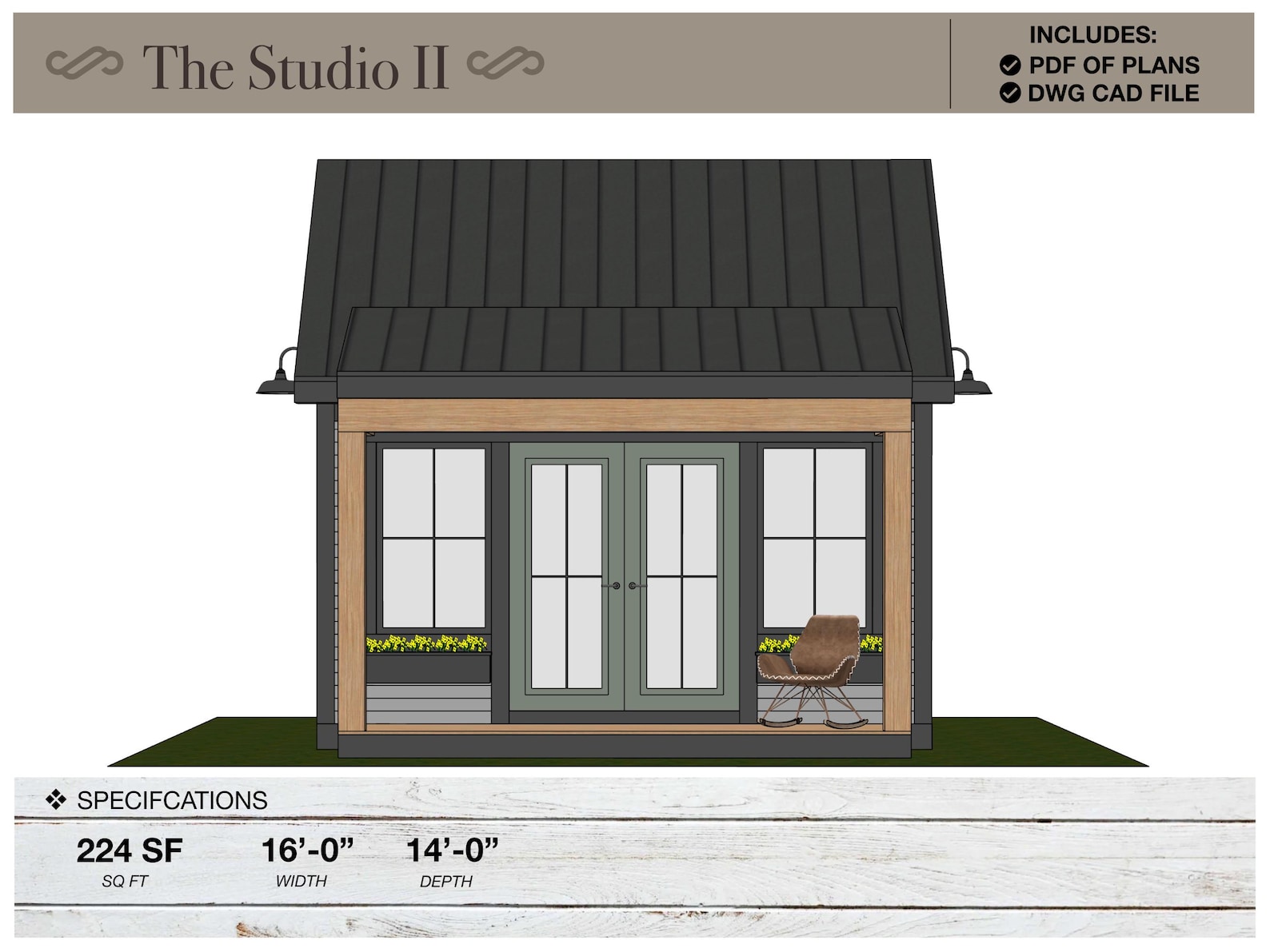 224 SQ FT, 16' X 14', Casita, Studio, She Den, Man Cave, Bungie, Art ...
