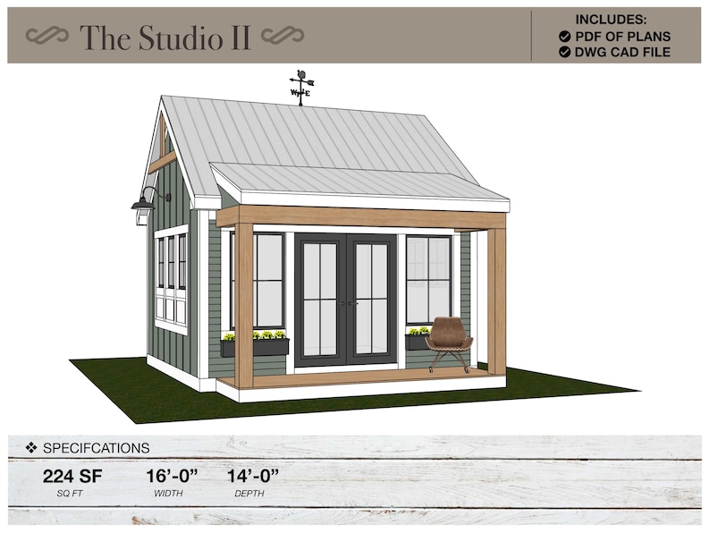 224 SQ FT, 16' X 14', Casita, Studio, She Den, Man Cave, Bungie, Art ...