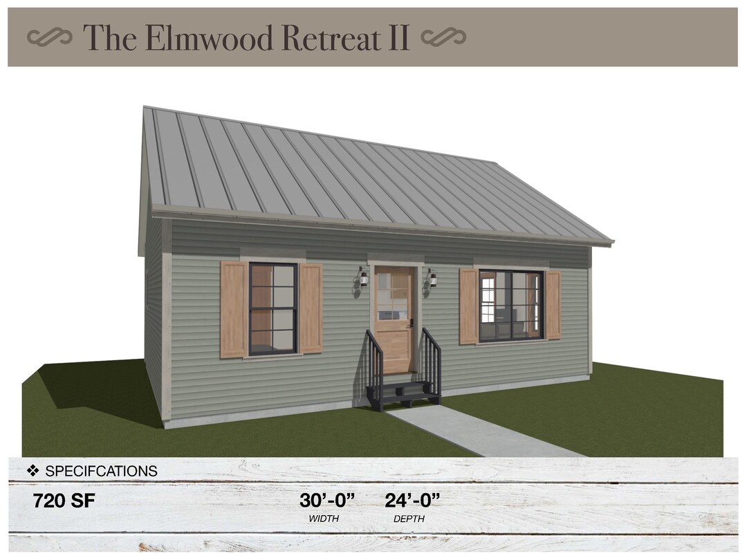 720 SQ FT Tiny House, 30'-0" X 24'-0", Cottage, Floor Plans, Modern ...