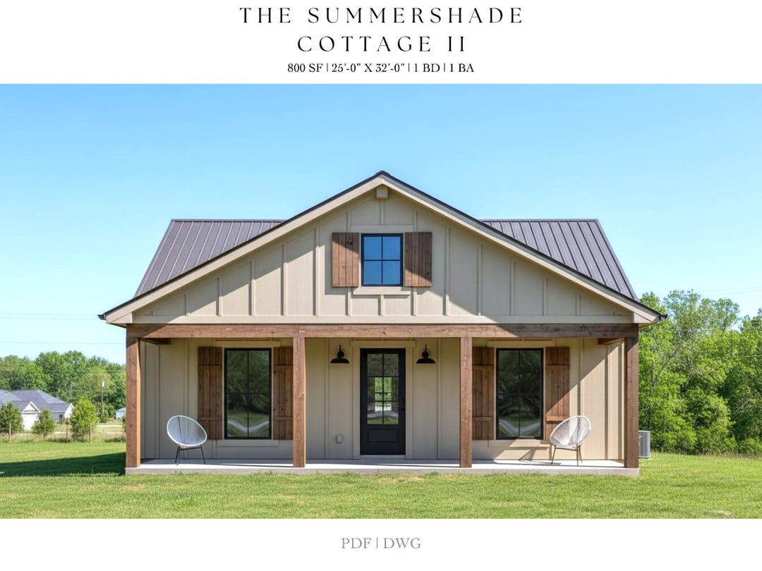 Modern Farmhouse Tiny House Plans: 800 Sq Ft Cottage (digital Download ...