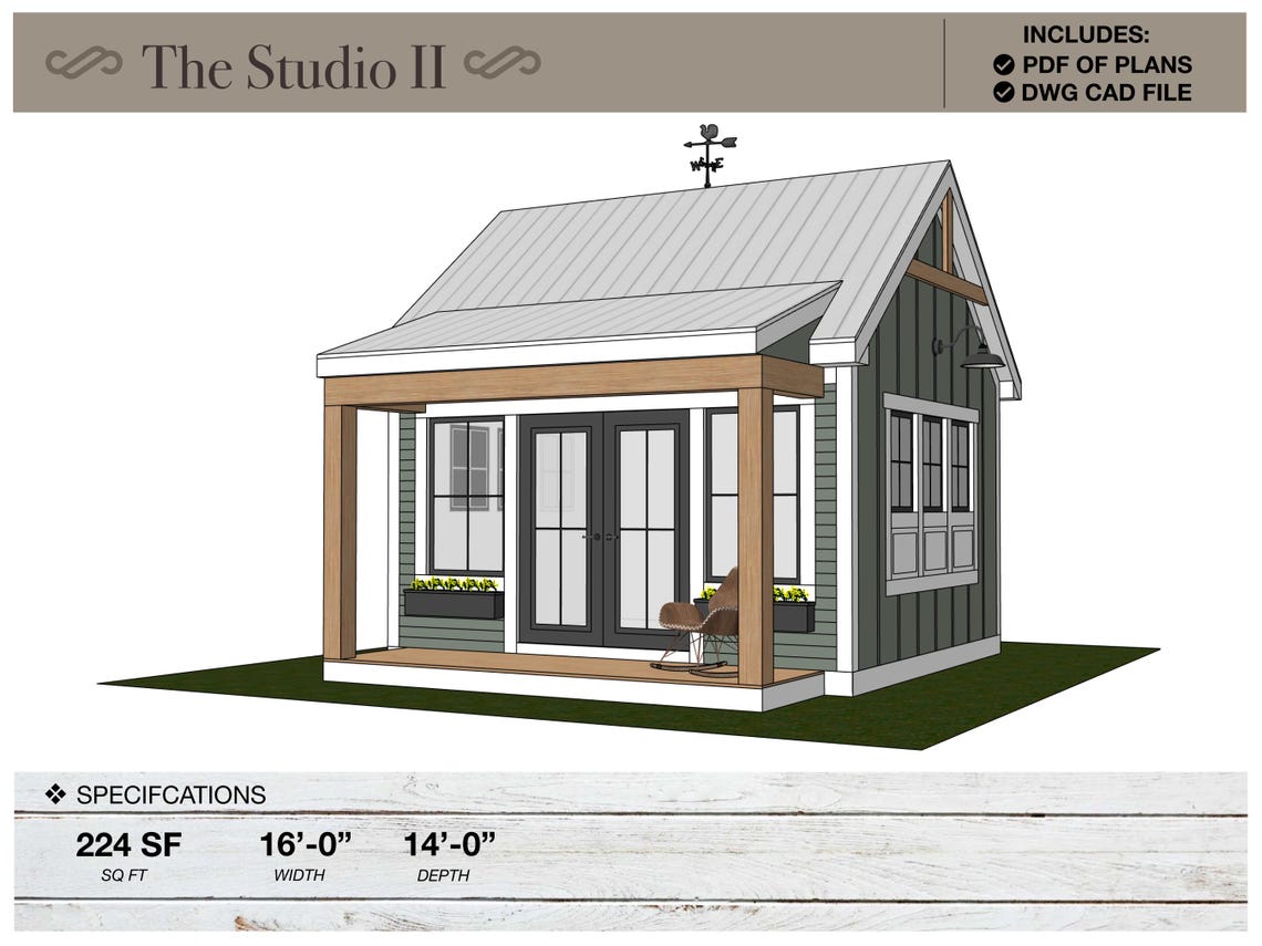 224 SQ FT, 16' X 14', Casita, Studio, She Den, Man Cave, Bungie, Art ...