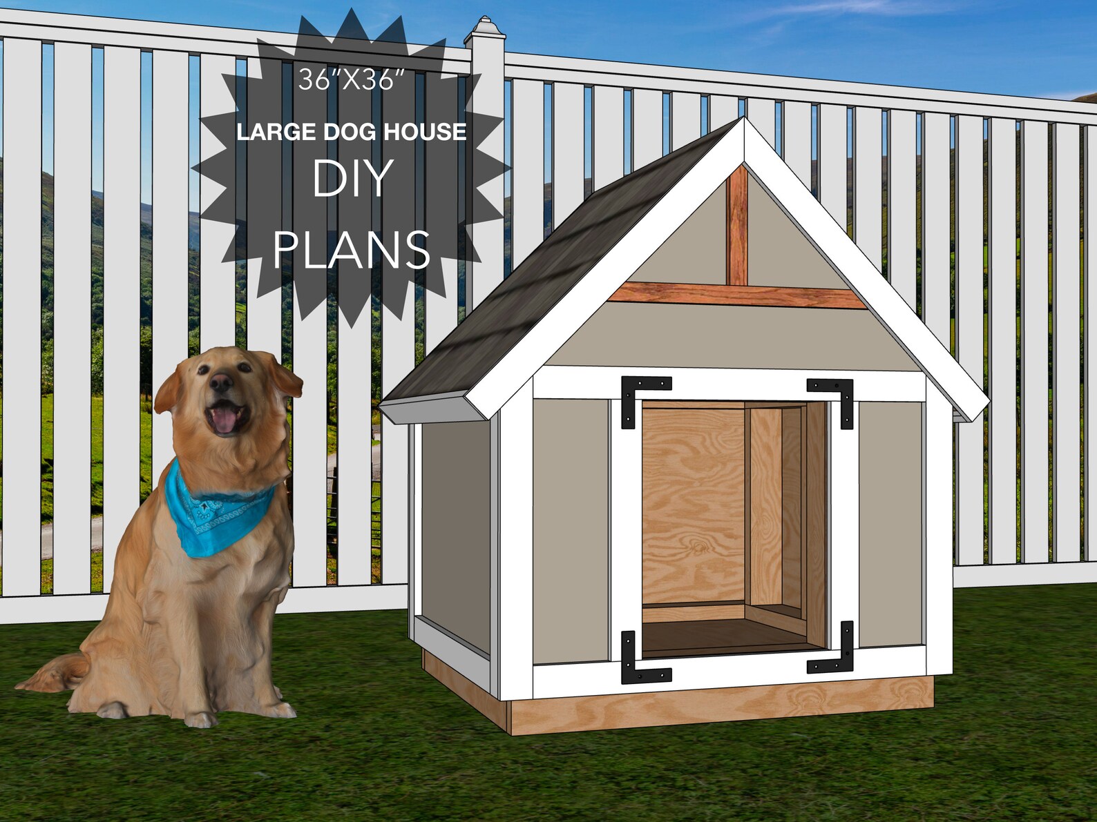 Large Dog House Building, DIY Instructional Plans, 36"x36", Do It ...