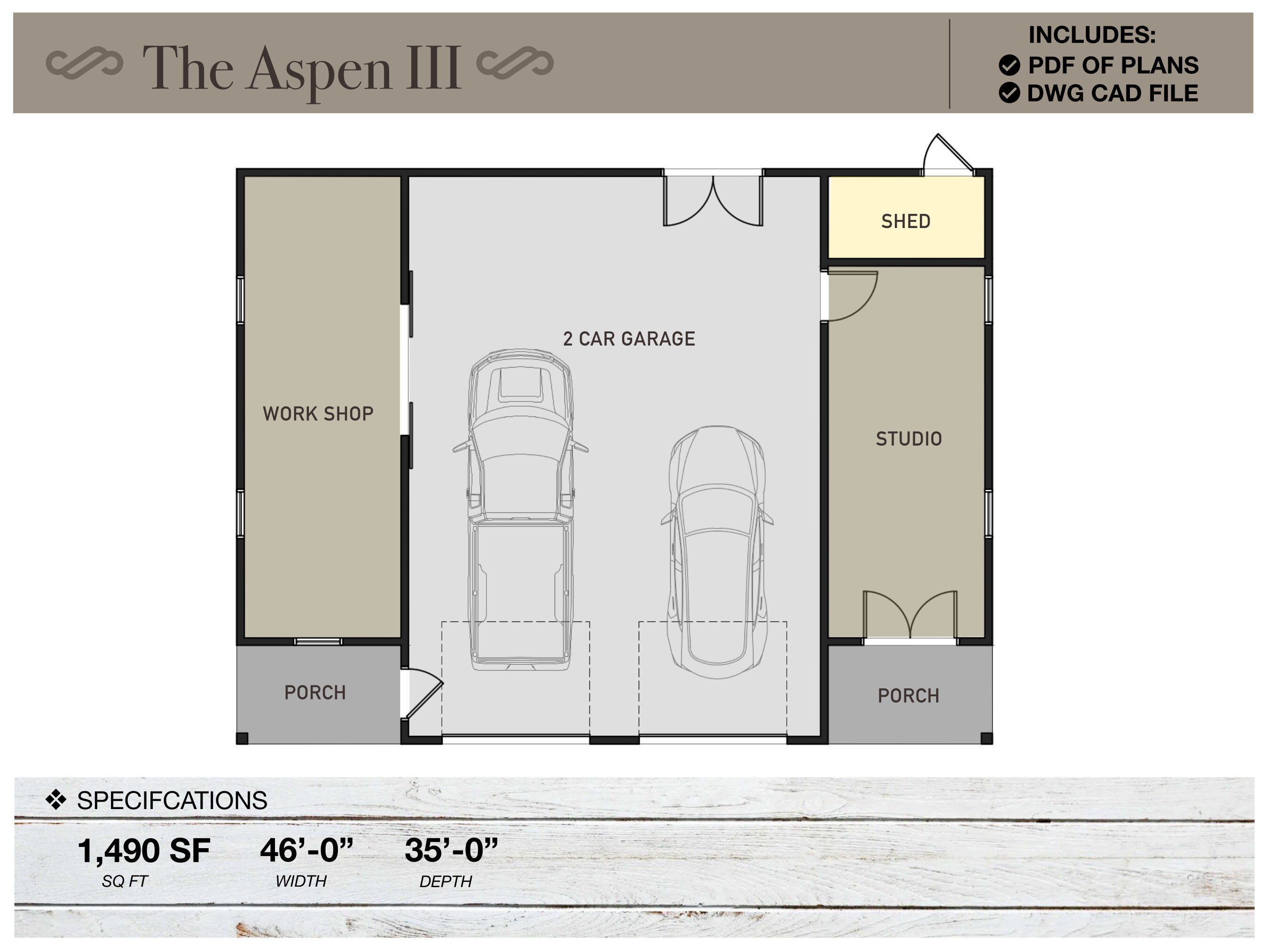 1,490 SQ FT, 46' X 35', Detached 2 Car Garage, Workshop, Artist Studio ...