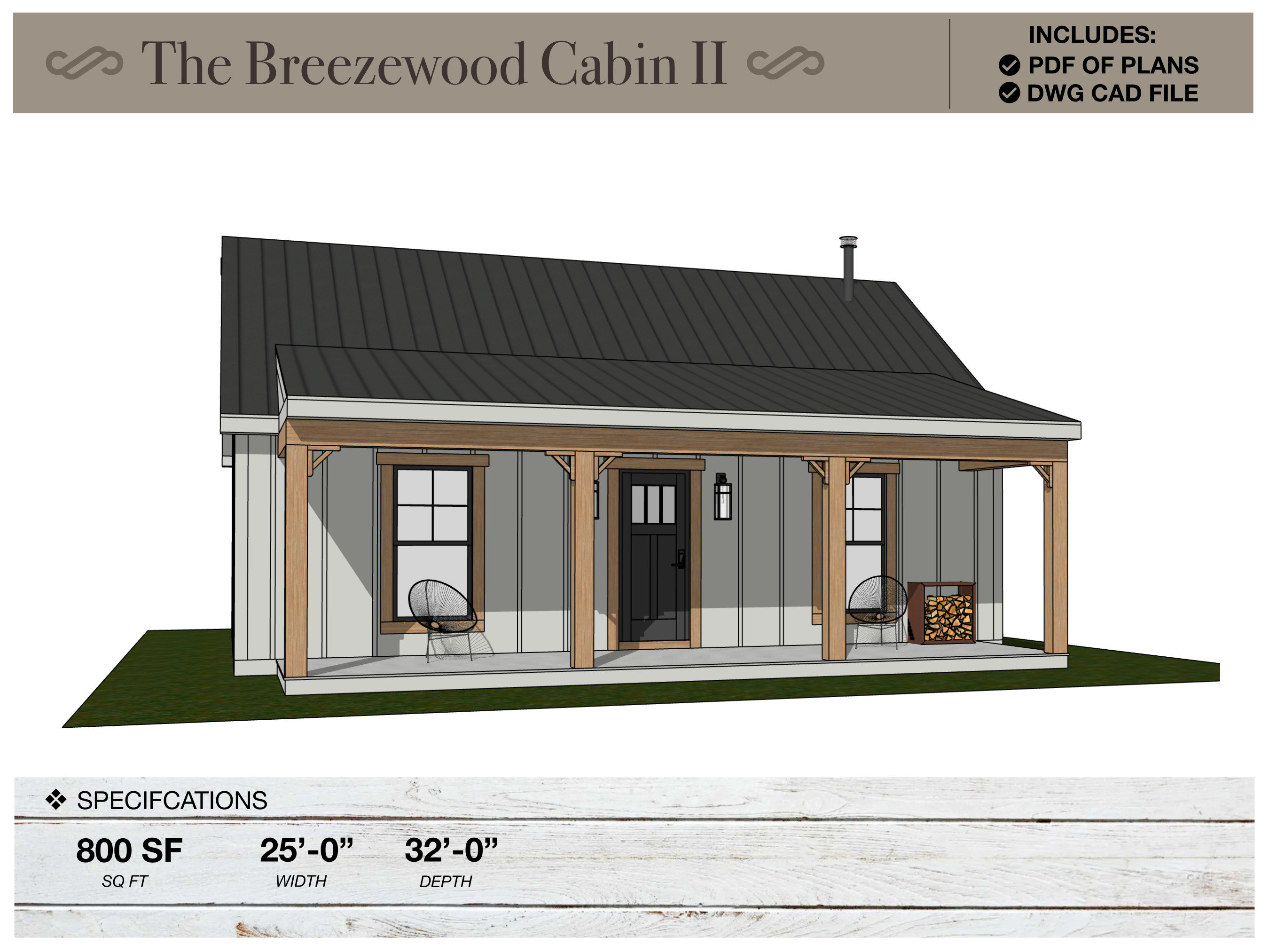 800 SQ FT Tiny House, 32'-0" X 25'-0", Cabin, Floor Plans, Modern ...