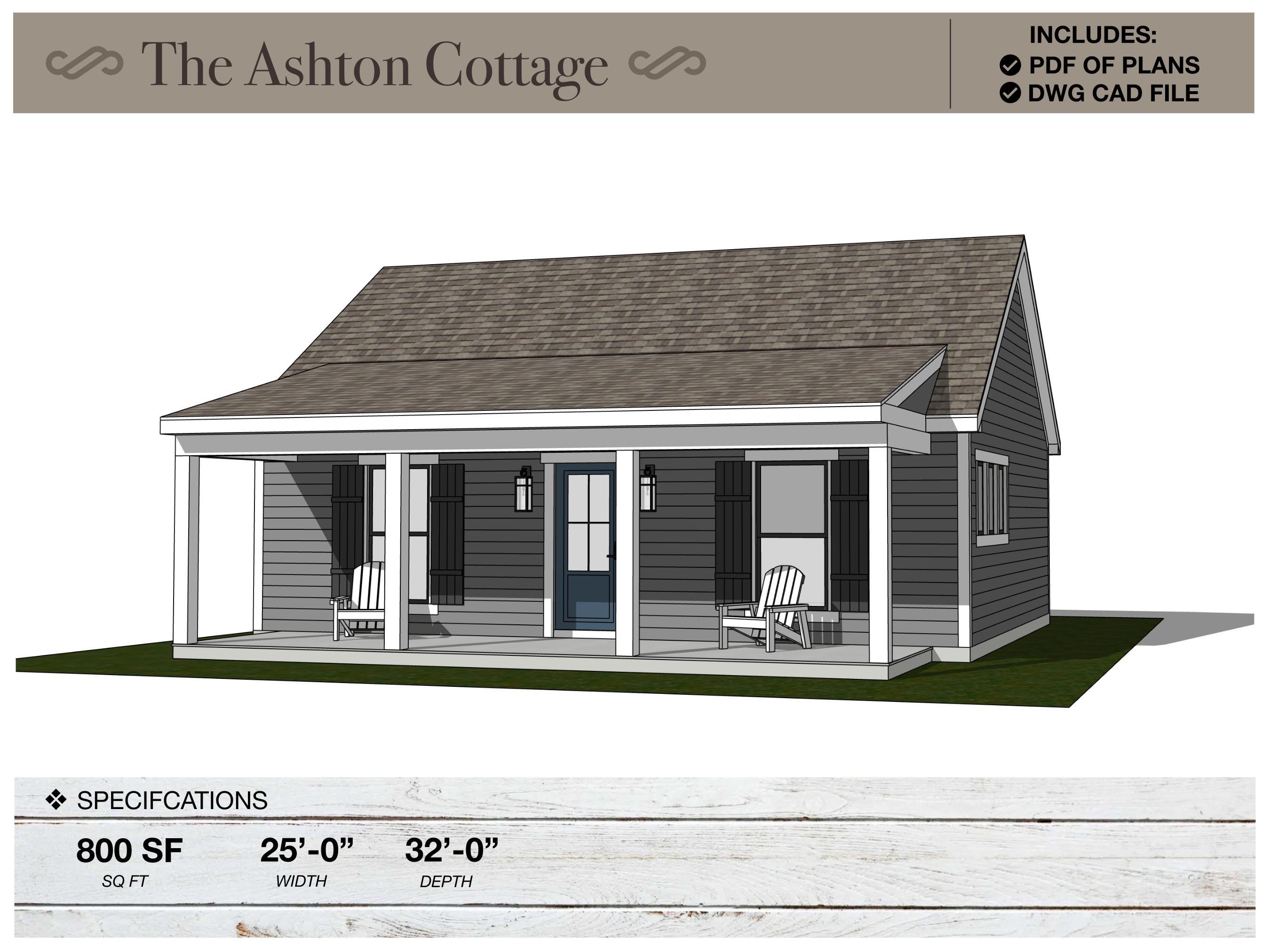 800 SQ FT Tiny House, 32'0 X 25'0, Cottage, Floor Plans, Modern ...