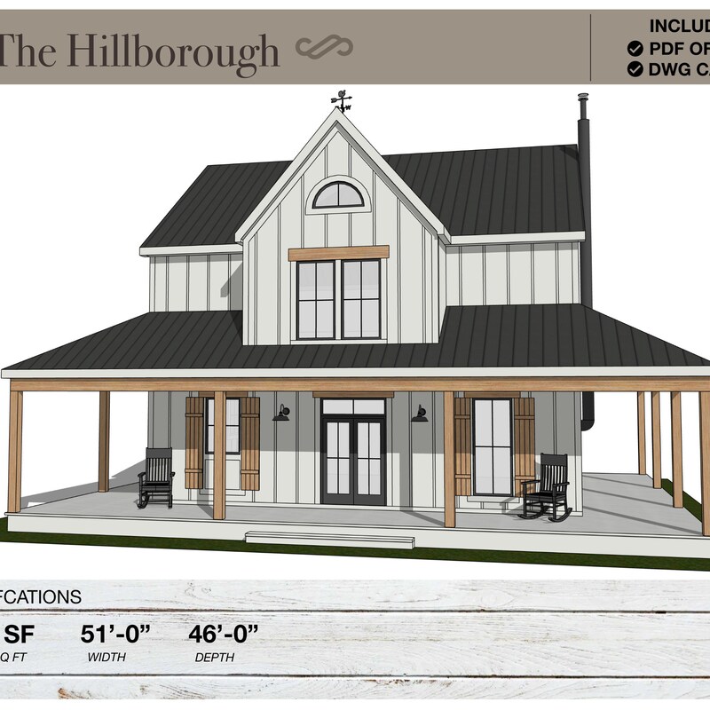 Modern Farmhouse Plans - Etsy