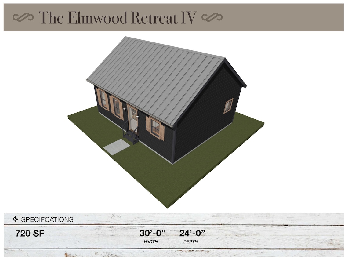 720 SQ FT Tiny House, 30'-0" X 24'-0", Cottage, Floor Plans, Modern ...