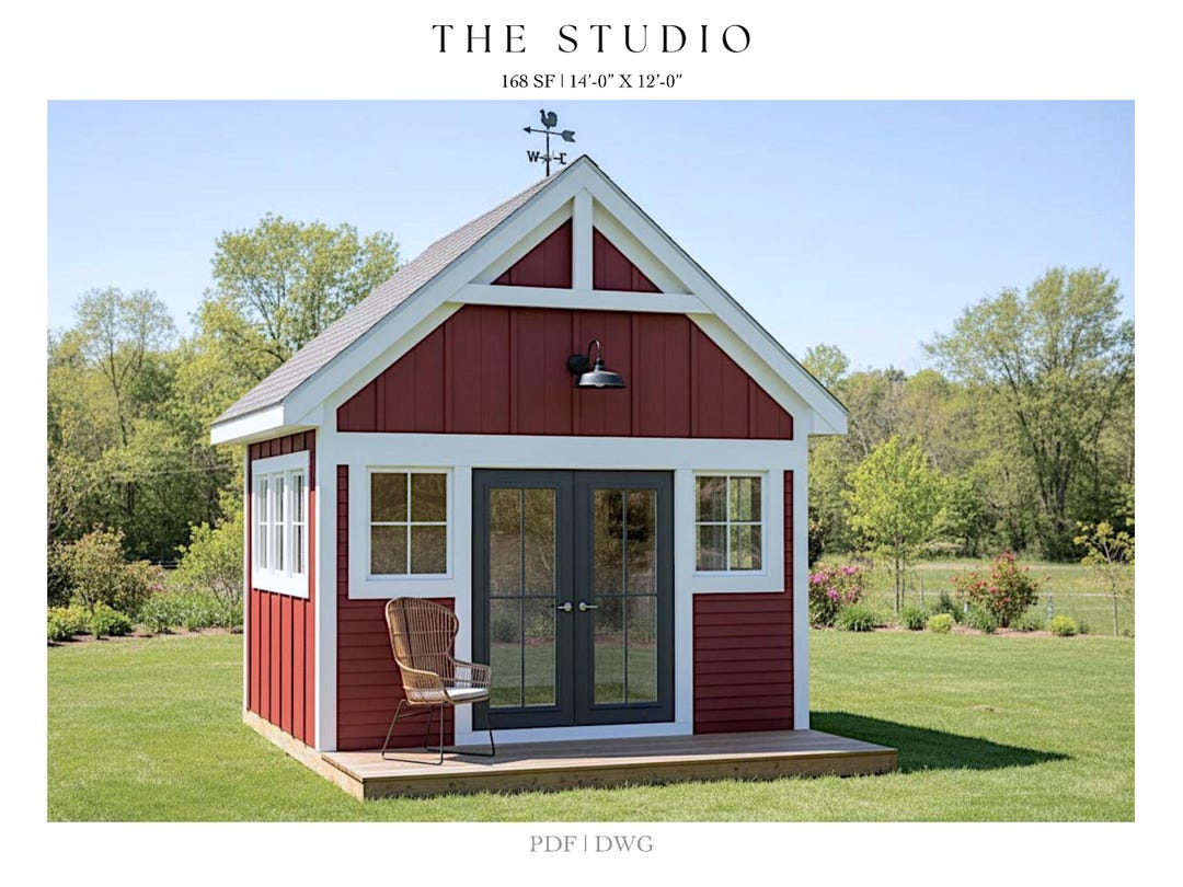 168 SQ FT Studio Architectural Plans: Backyard Studio, She Den, Man ...
